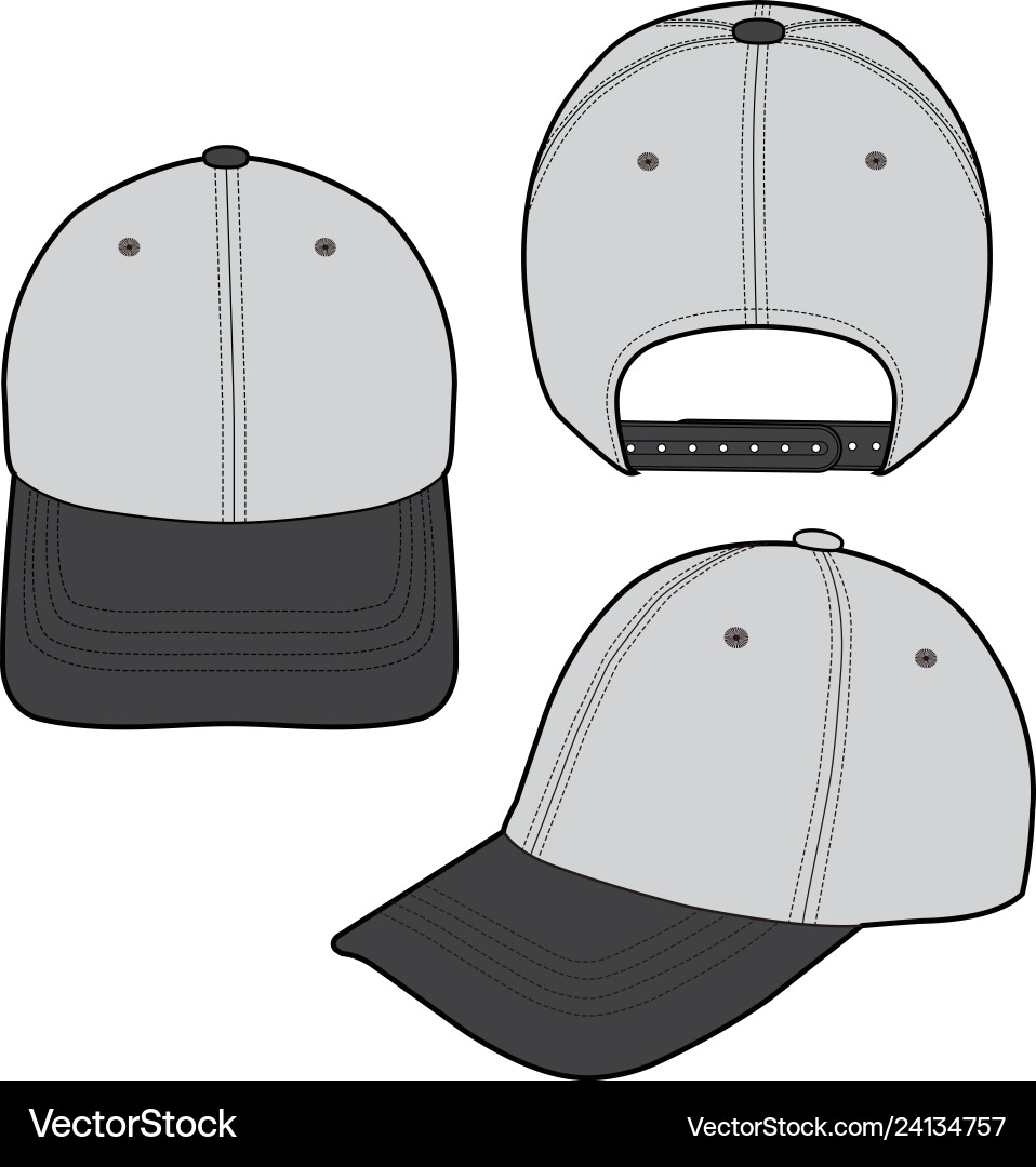 Baseball cap fashion flat mockup design Royalty Free Vector