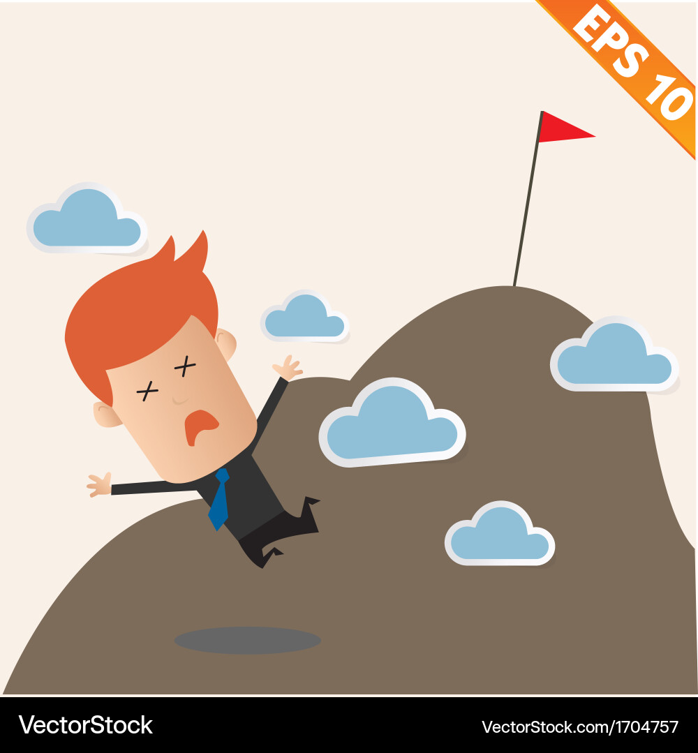 Business man fall from the top - eps10 Royalty Free Vector