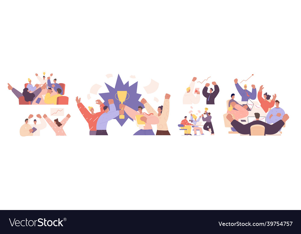 Colleagues support successful teams clapping Vector Image