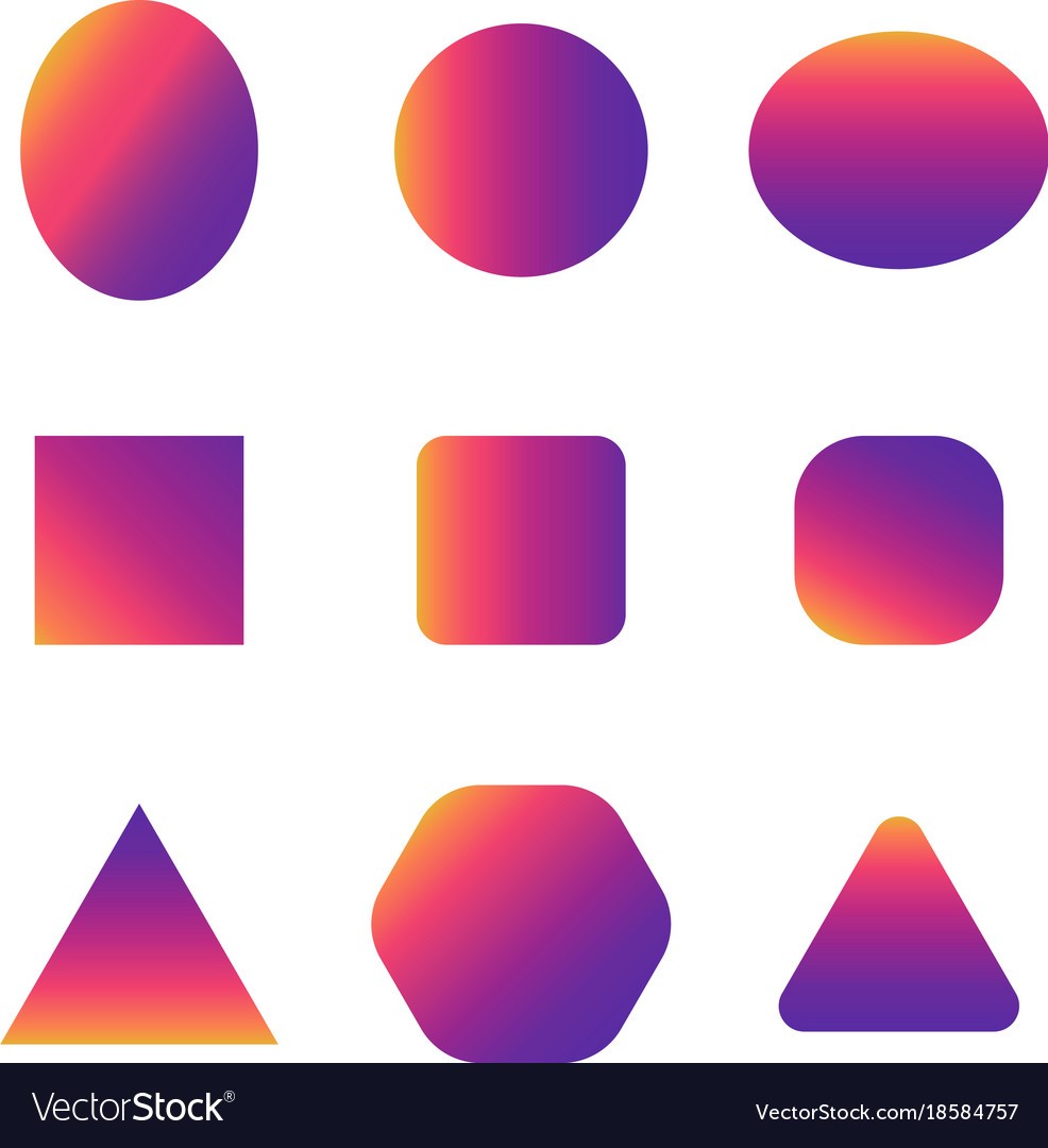 Colorful smooth gradient icons - gradient buttons Vector Image