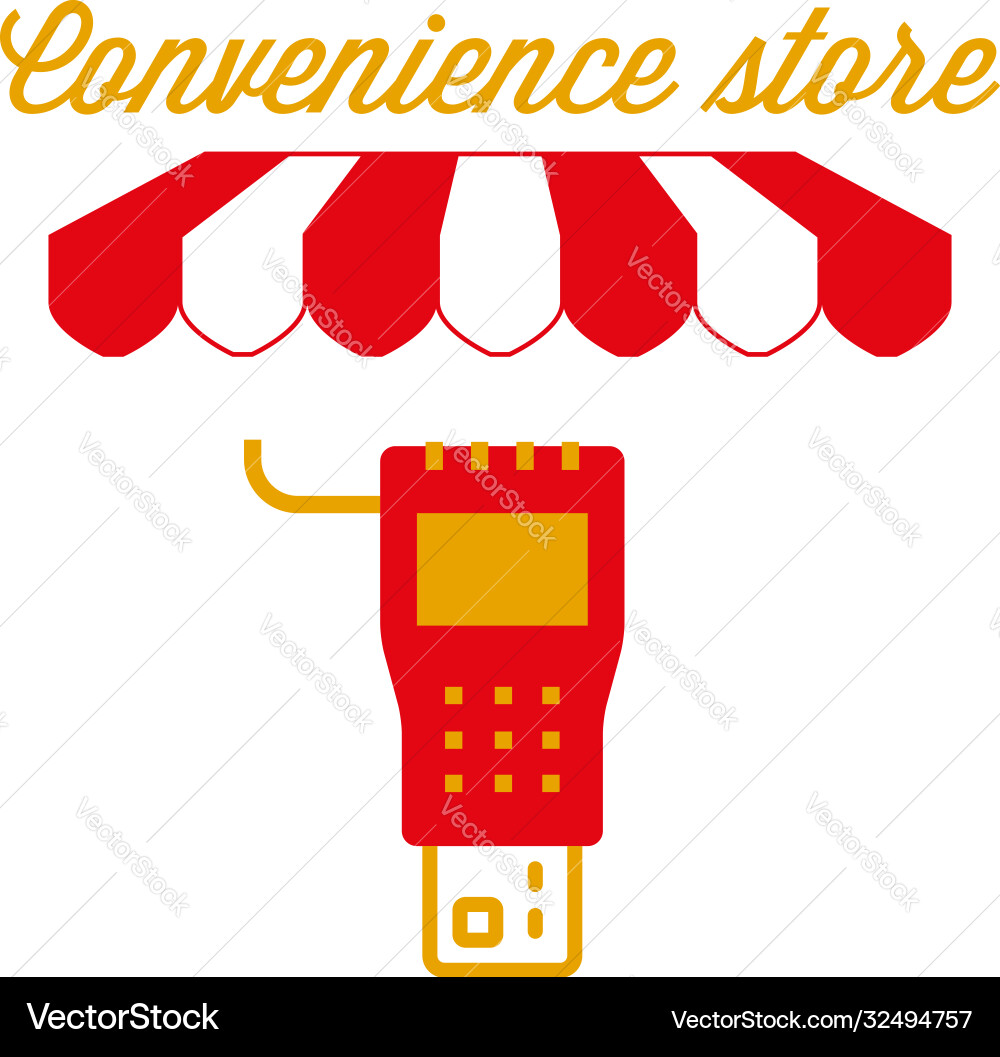 Convenience store sign emblem red and white Vector Image