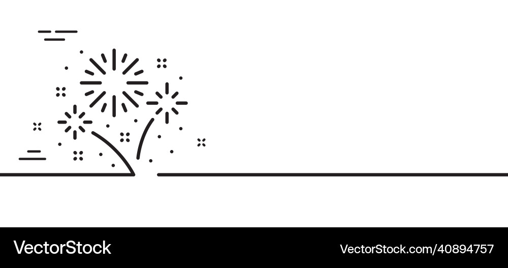 Fireworks line icon pyrotechnic salute sign Vector Image