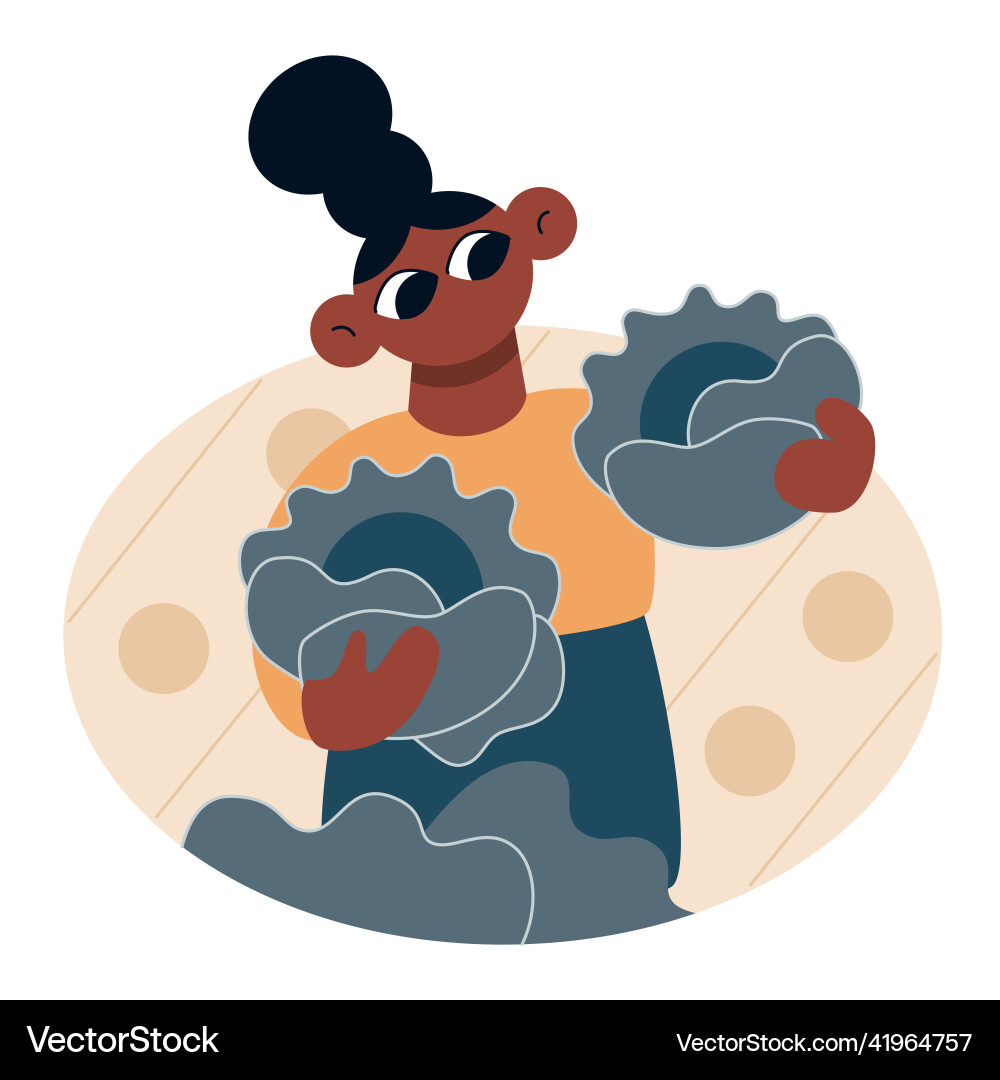 Flat cartoon young girl Royalty Free Vector Image