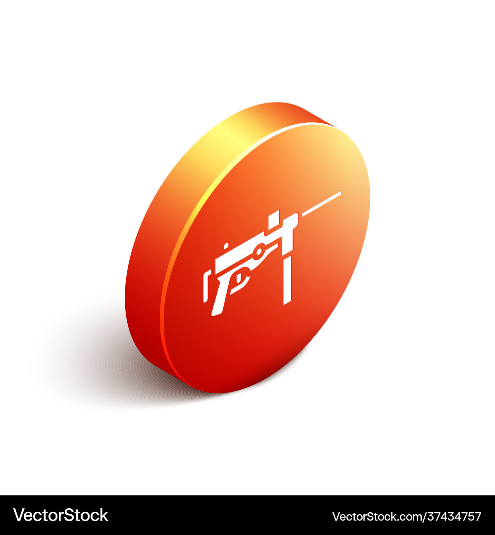 Isometric submachine gun m3 grease gun icon Vector Image