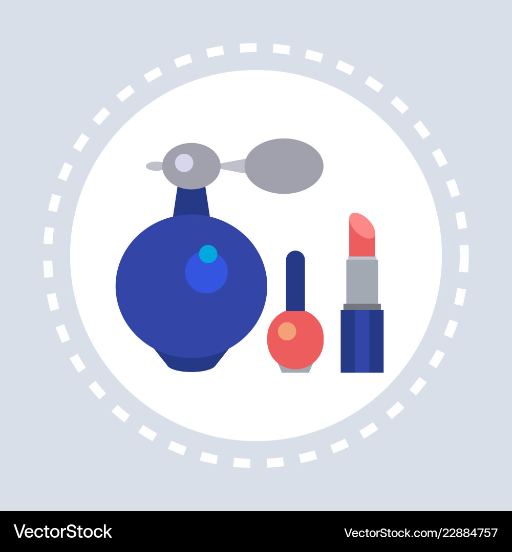 Makeup beauty tools shopping icons concept flat Vector Image