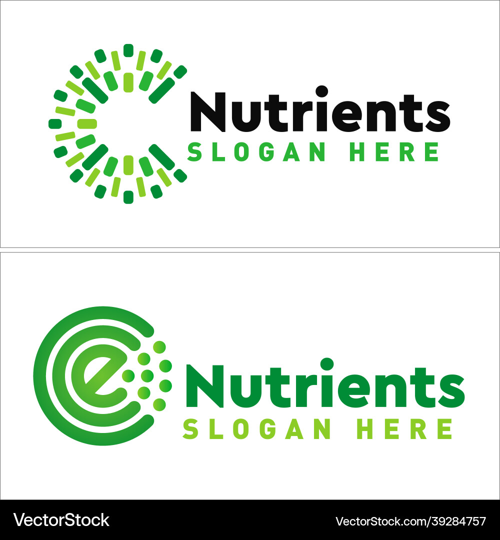 Nutrients medical tech green logo design Vector Image