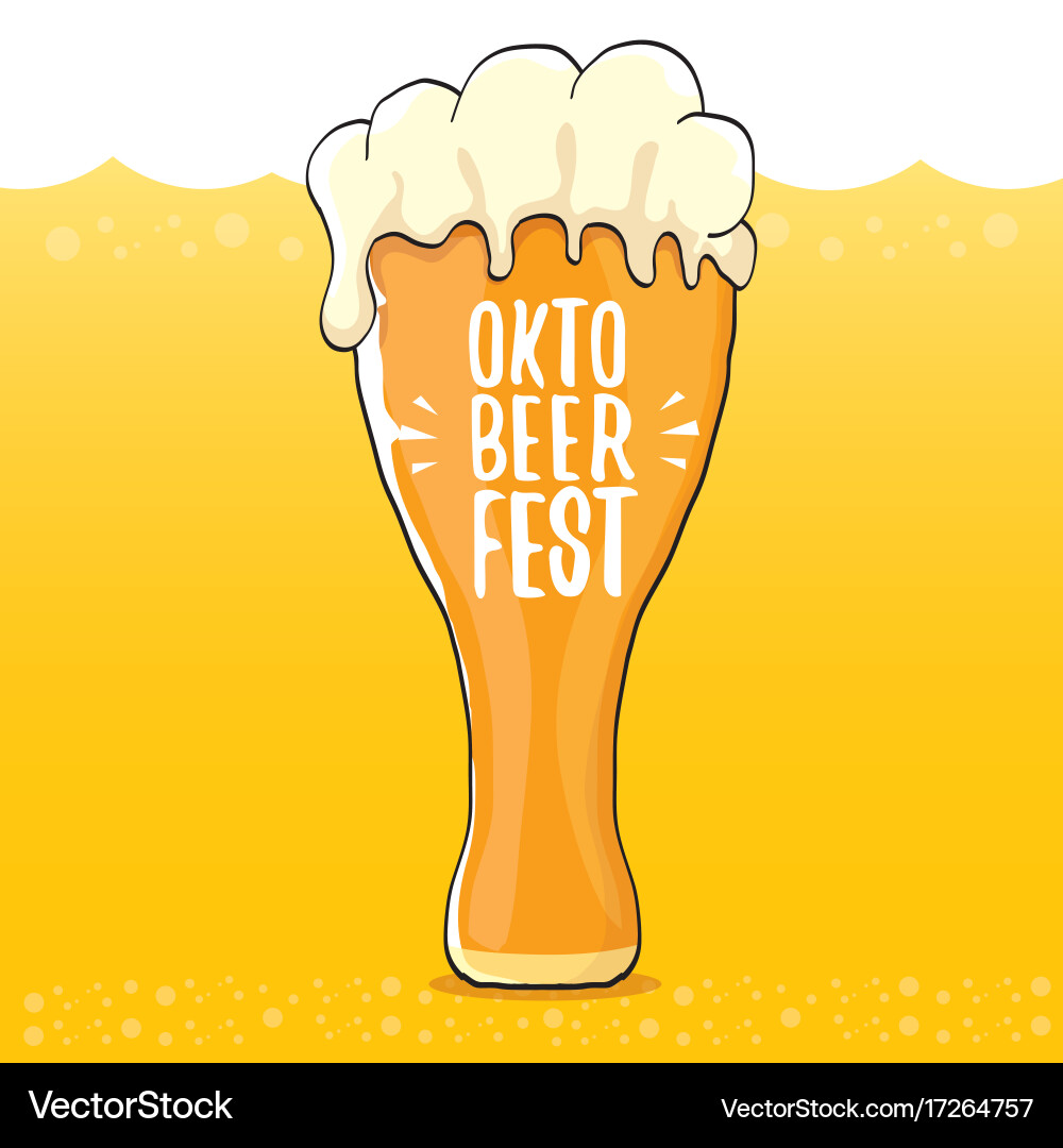 Oktoberfest label on orange beer Royalty Free Vector Image