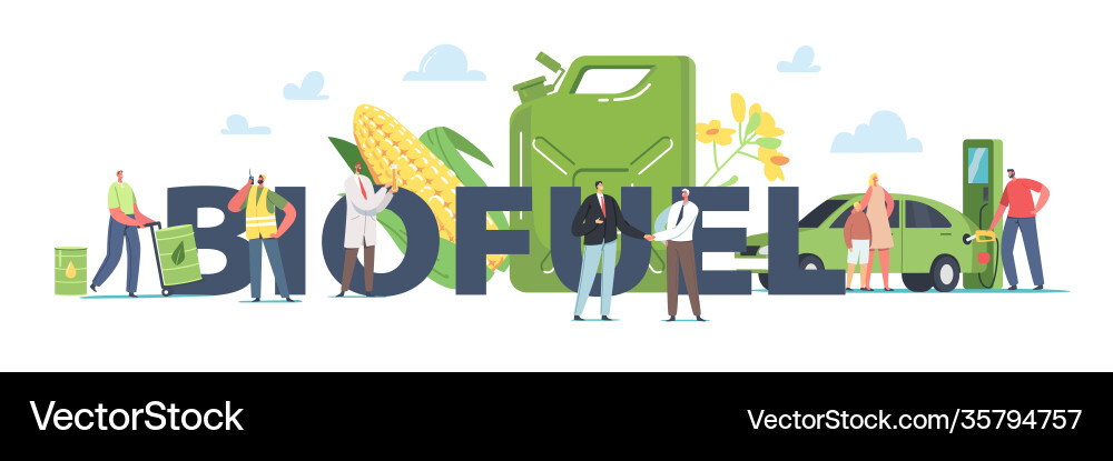 People use biofuel concept scientist create fuel Vector Image