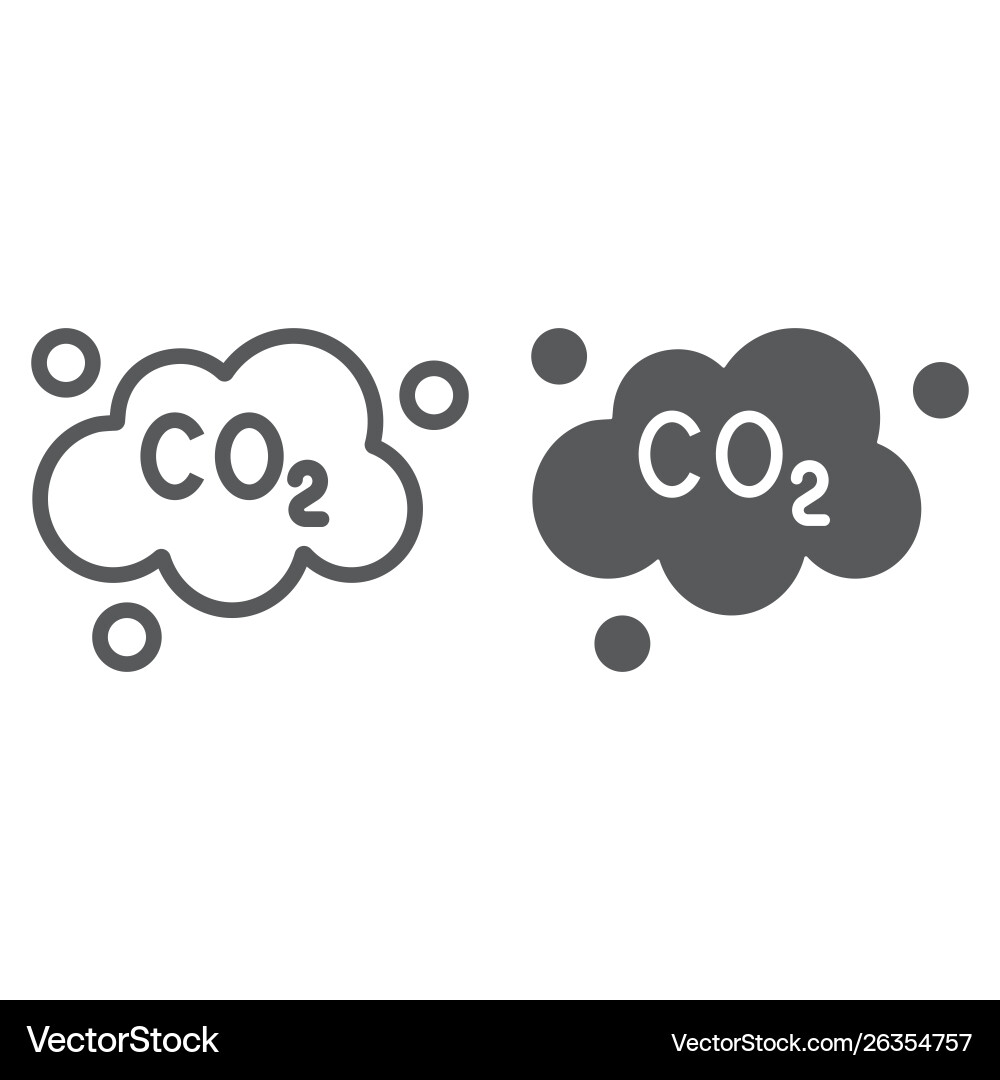 Pollution co2 line and glyph icon ecology Vector Image