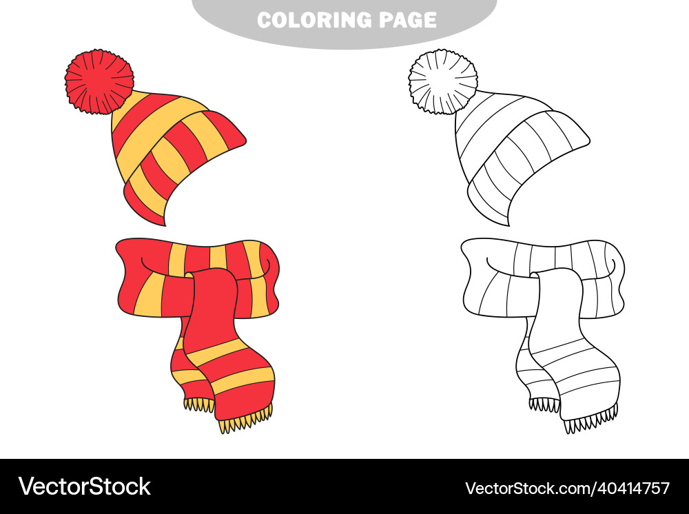 Simple coloring page education game warm winter Vector Image