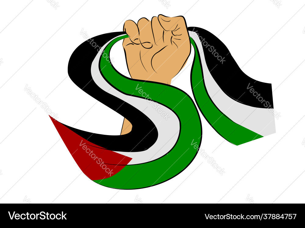 Simple hand draw sketch holding palestine Vector Image