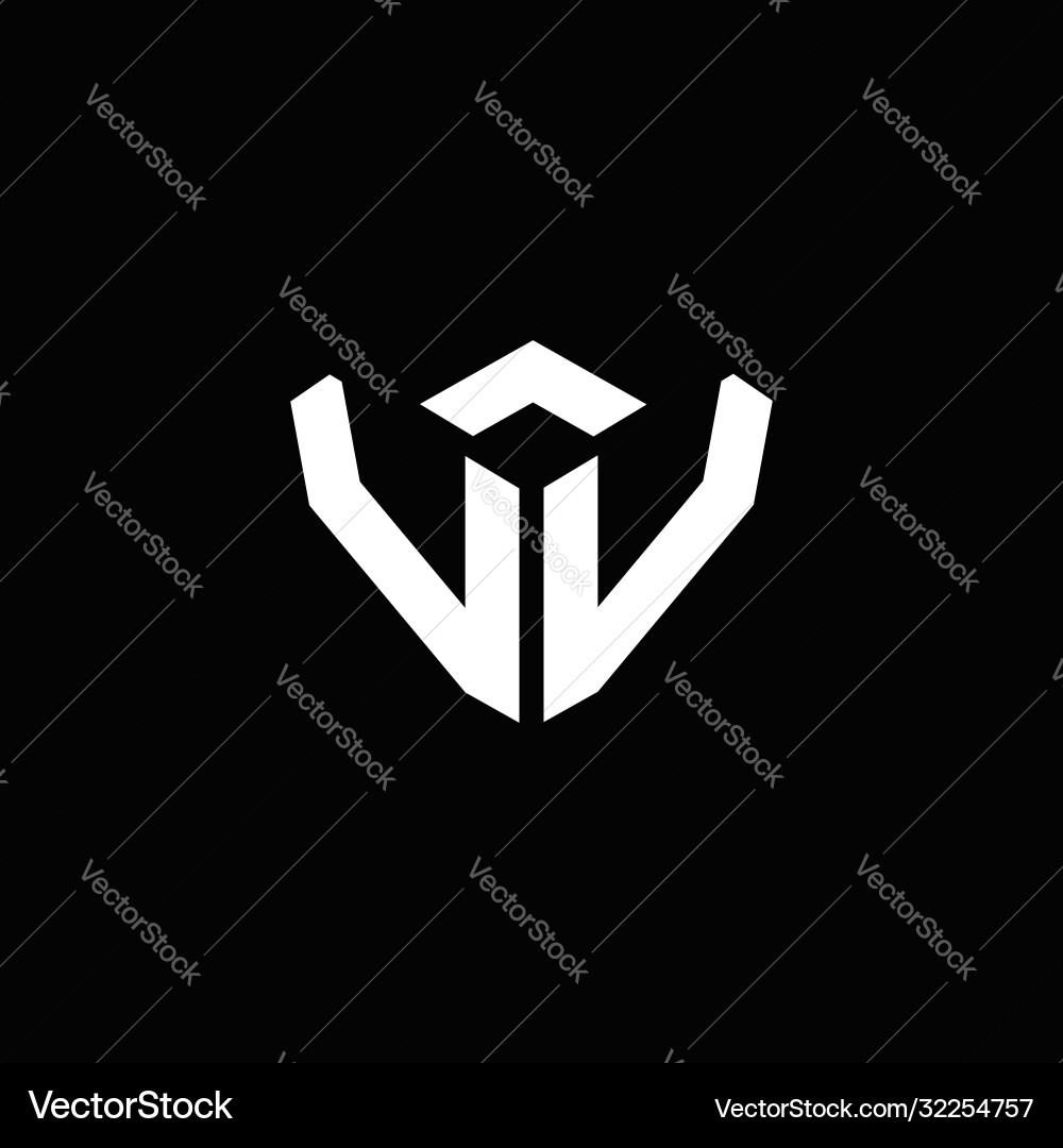 Vv logo monogram with emblem style ribbon design Vector Image