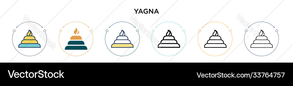 Yagna icon in filled thin line outline and stroke Vector Image