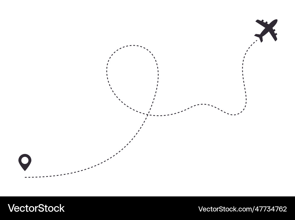 Airplane Flight Route Path Royalty Free Vector Image