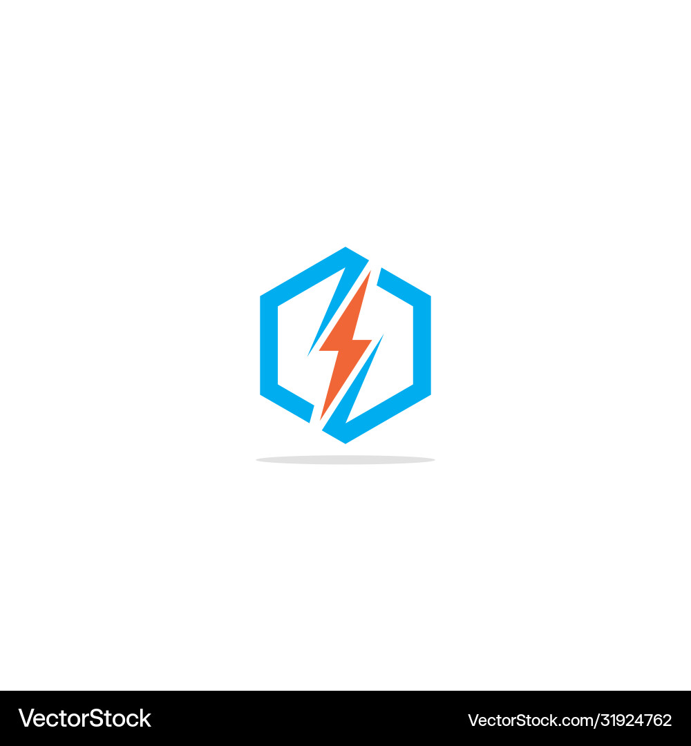 Bolt power polygon logo Royalty Free Vector Image