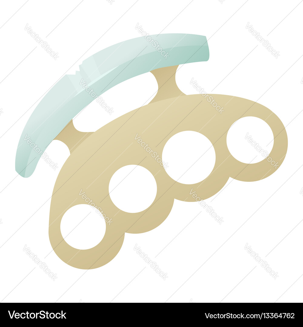 Brass knuckles icon cartoon style Royalty Free Vector Image