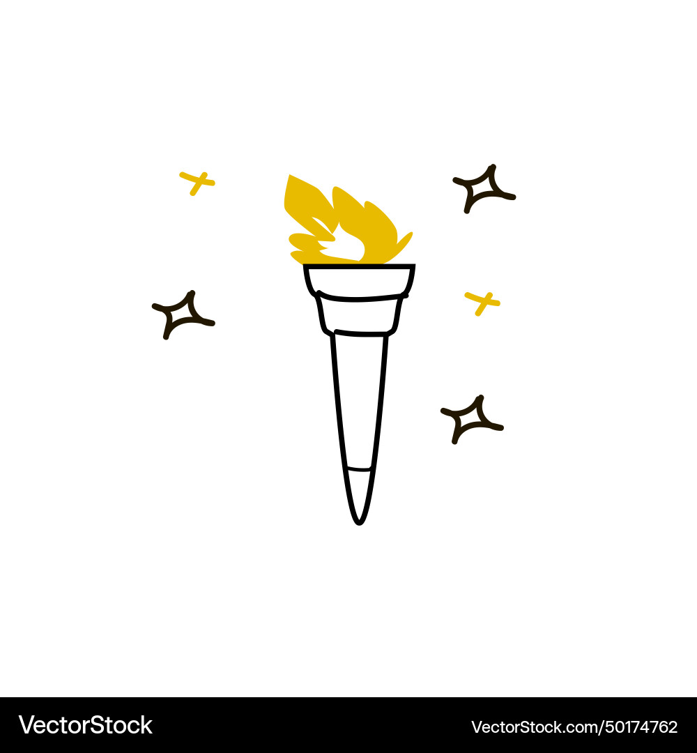 Burning torch icon sport symbol Royalty Free Vector Image