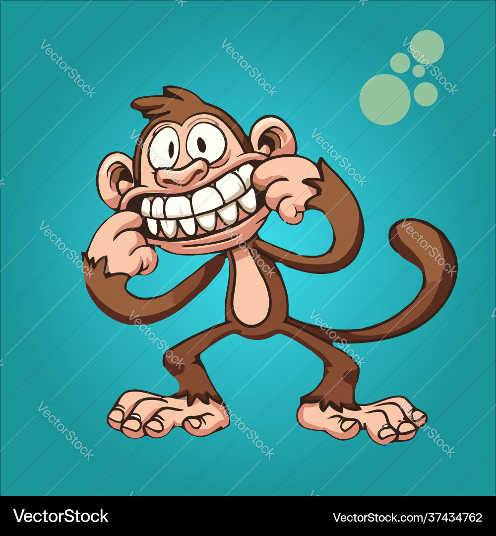 Cool monkey animal character design cute little Vector Image