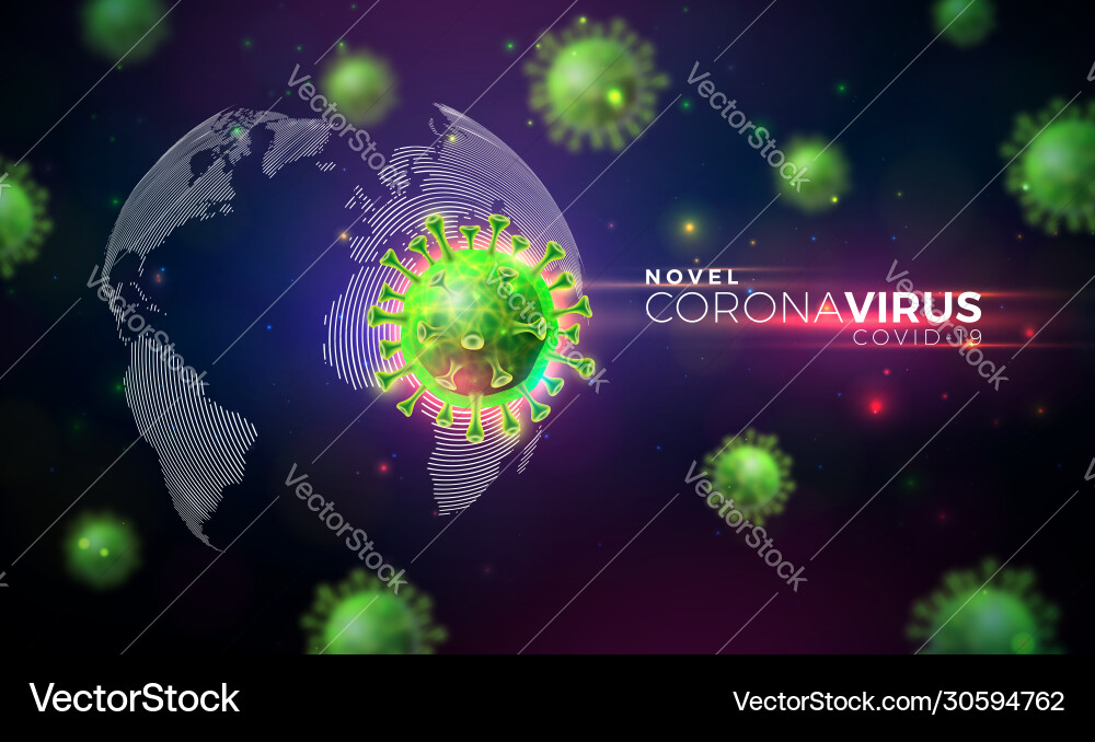 Covid-19 coronavirus outbreak design with virus Vector Image