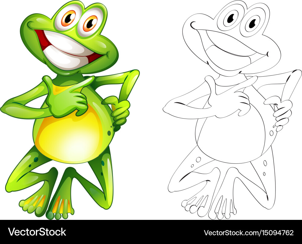 Doodle animal for happy frog Royalty Free Vector Image