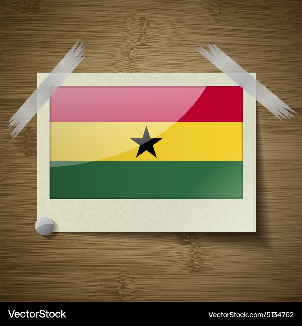 Flags ghana at frame on wooden texture Royalty Free Vector