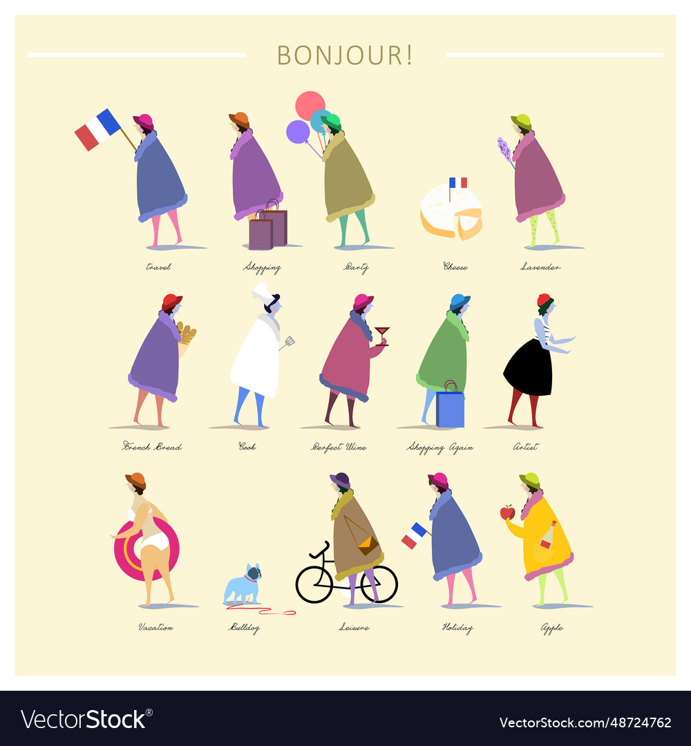 French fashion poster Royalty Free Vector Image