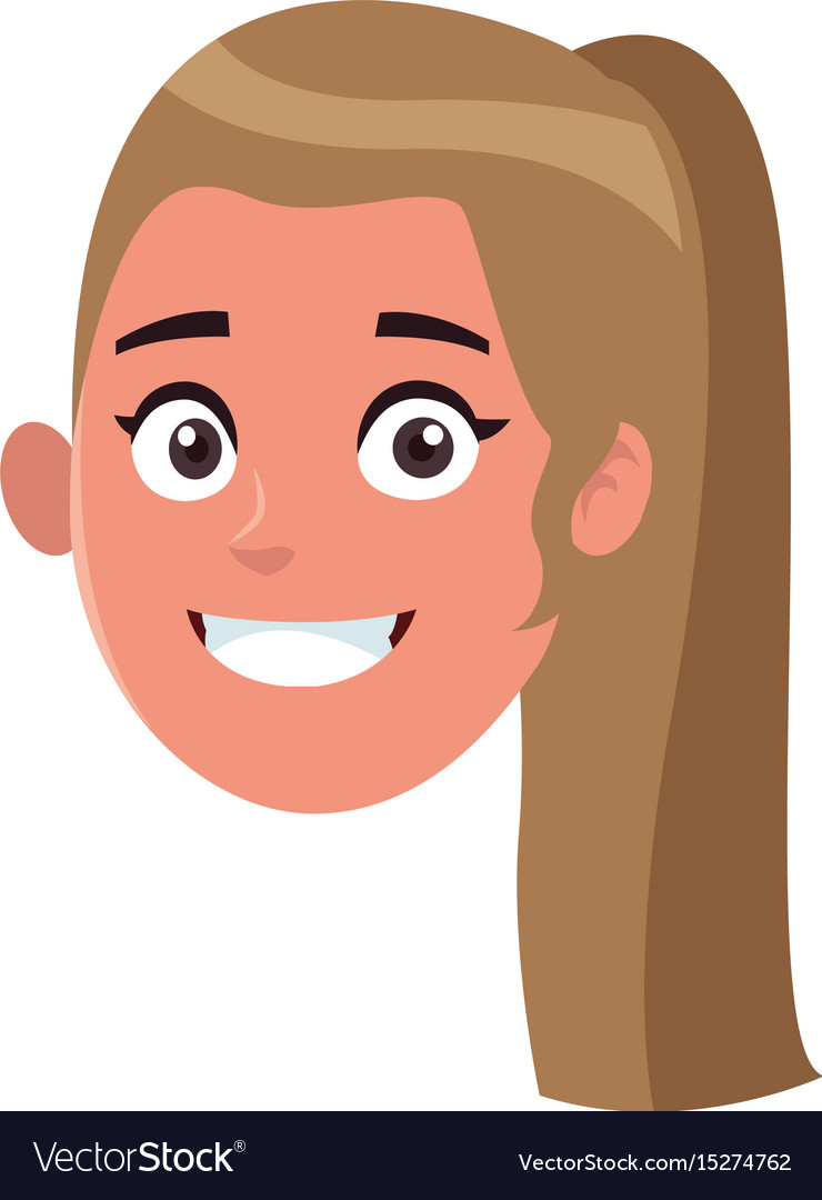 Happy Woman Face Young Female Royalty Free Vector Image