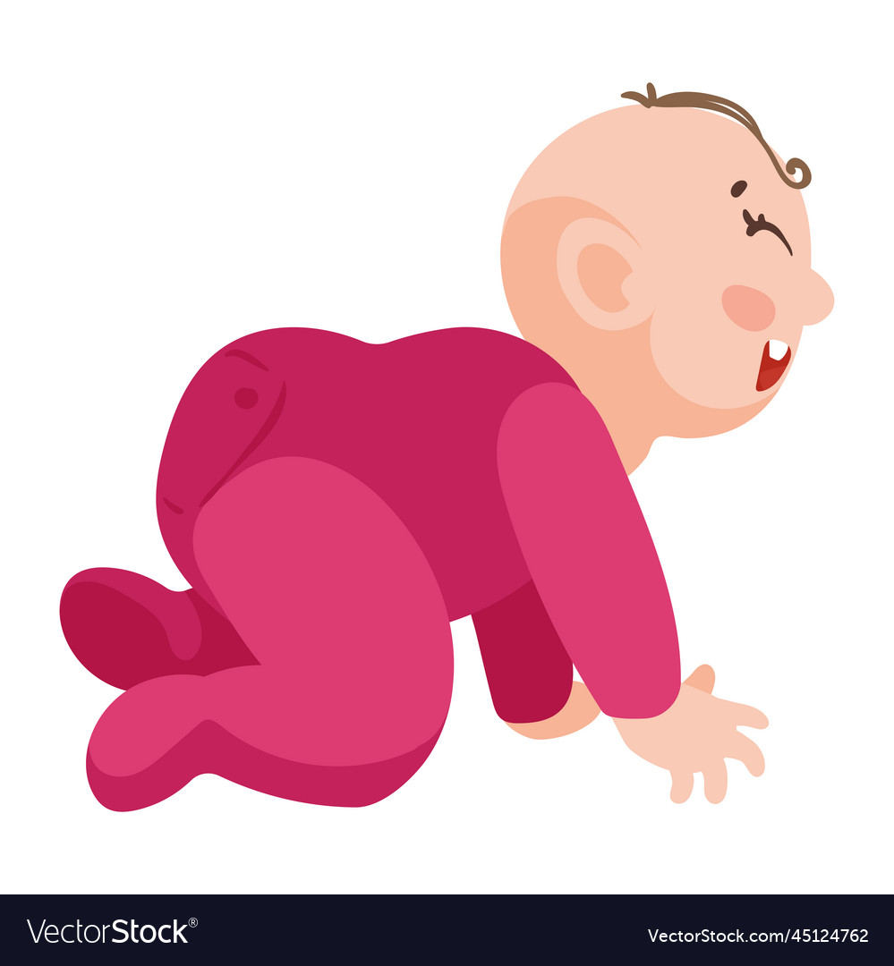 Little baby crawling Royalty Free Vector Image
