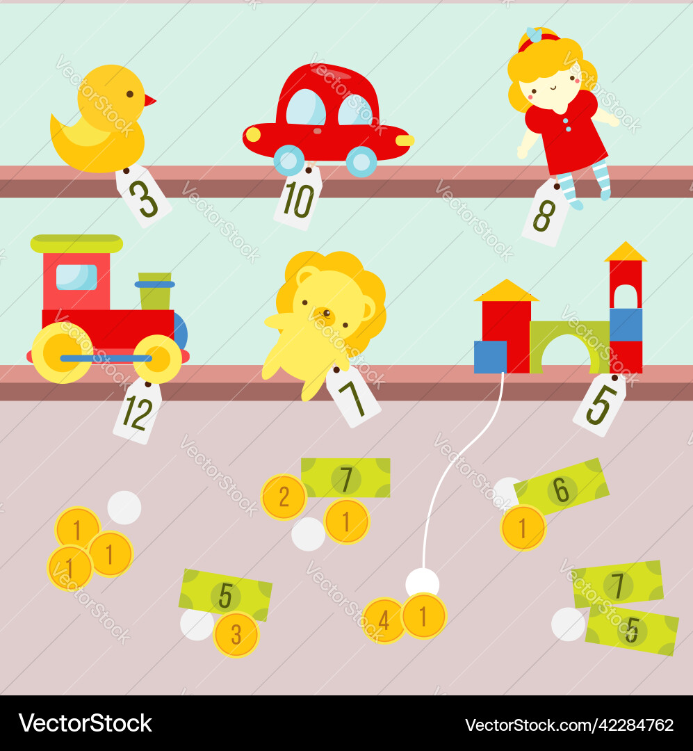 Mathematics Educational Children Activity Study Vector Image