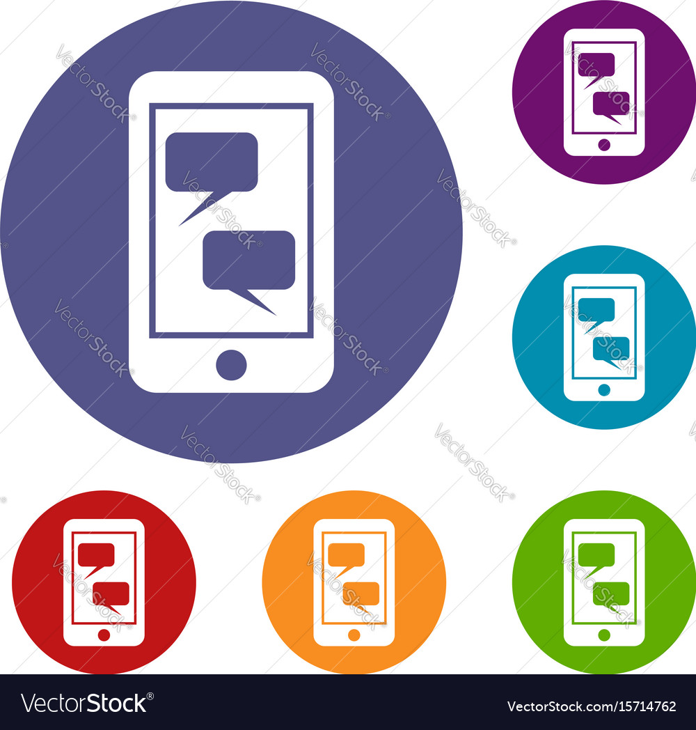 Smartphone and speech bubbles icons set Royalty Free Vector Smartphone and speech bubbles icons set Royalty Free Vector