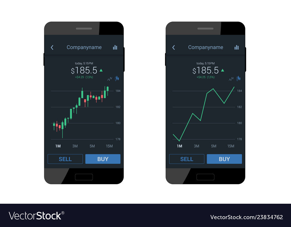 Trading mobile interface Royalty Free Vector Image