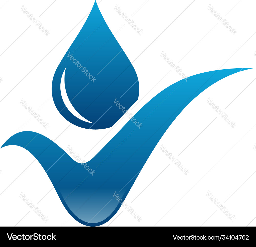 Water check logo designs pure logo Royalty Free Vector Image