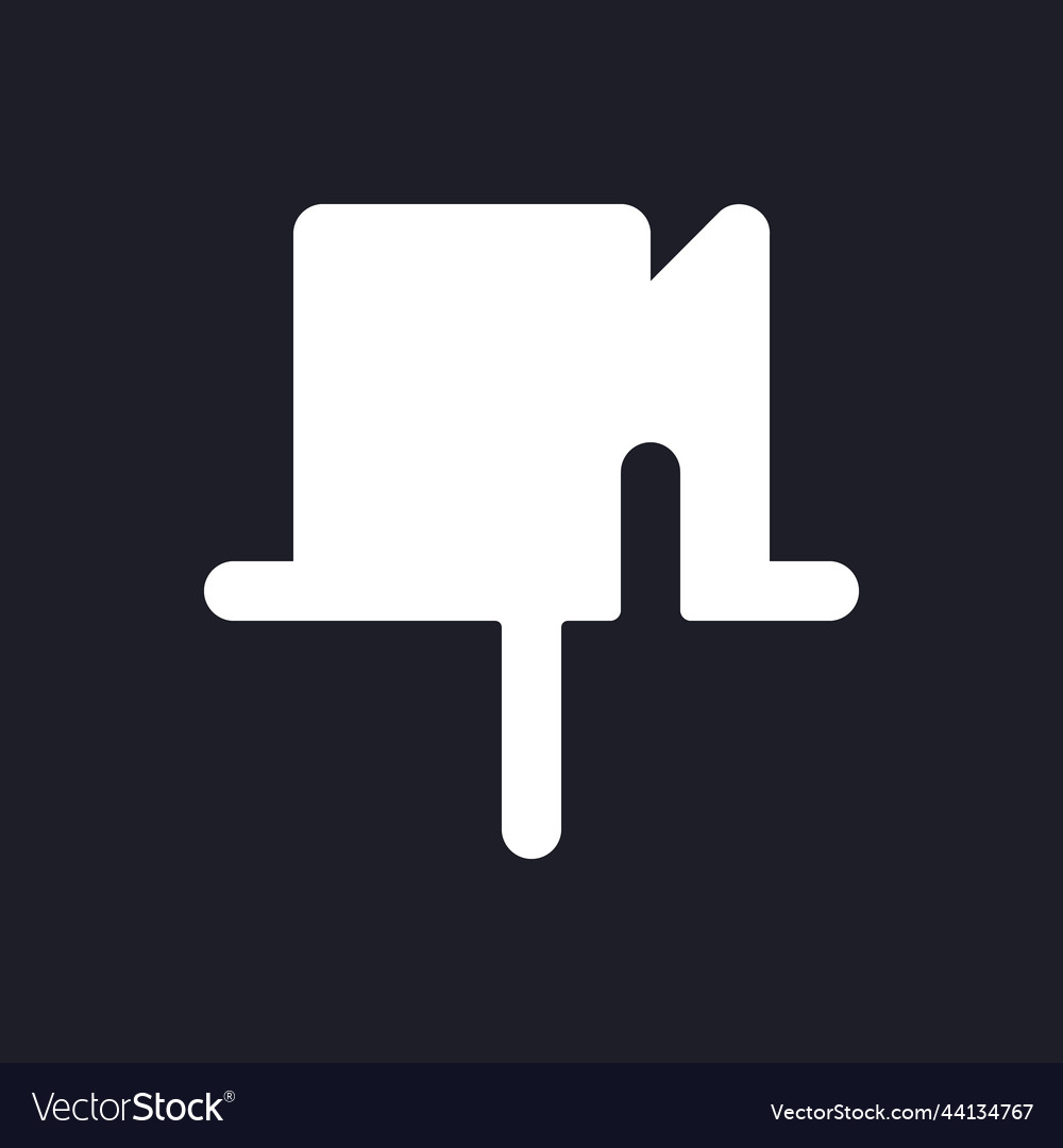 Attached message dark mode glyph ui icon Vector Image