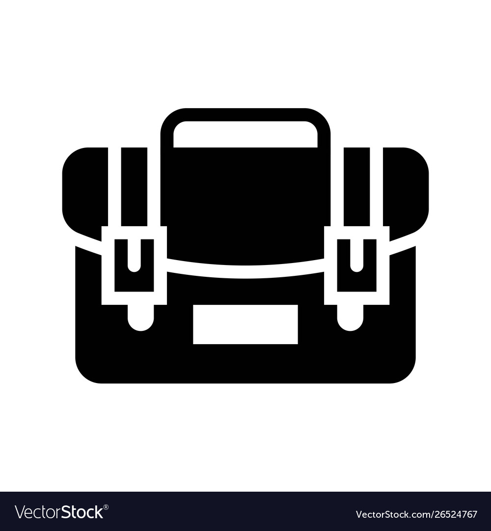 Briefcase baggage solid style icon Royalty Free Vector Image