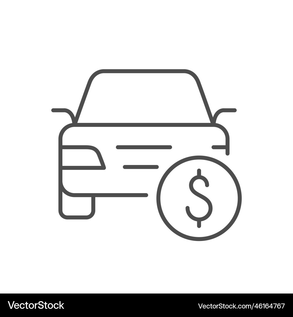 Car expenses line outline icon Royalty Free Vector Image