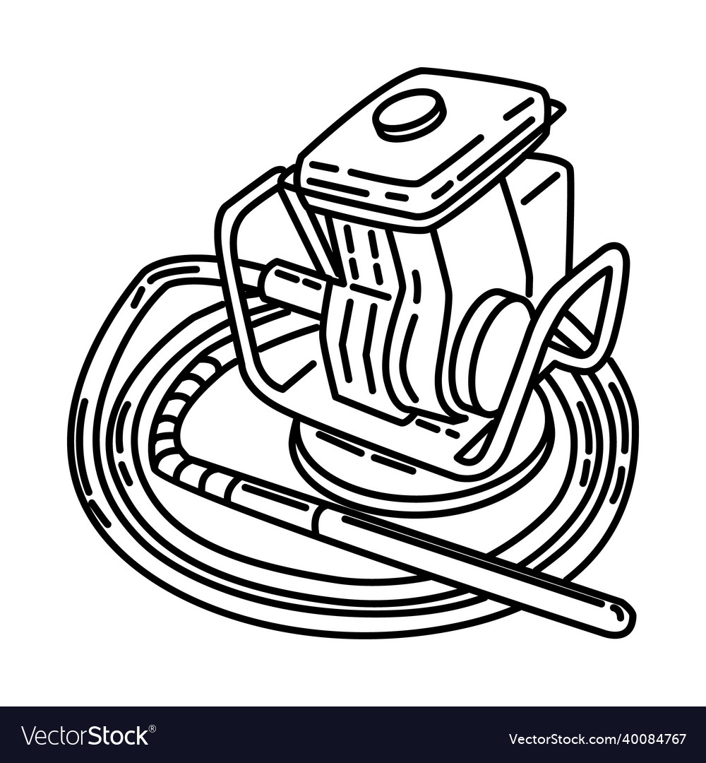 Concrete Vibrators Icon Doodle Hand Drawn Vector Image