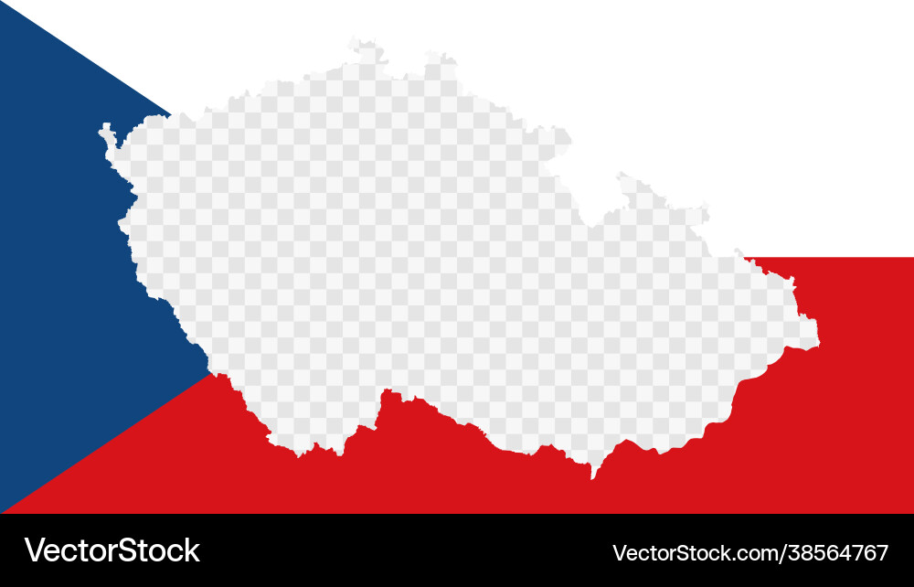 Czech republic national flag with transparent map Vector Image