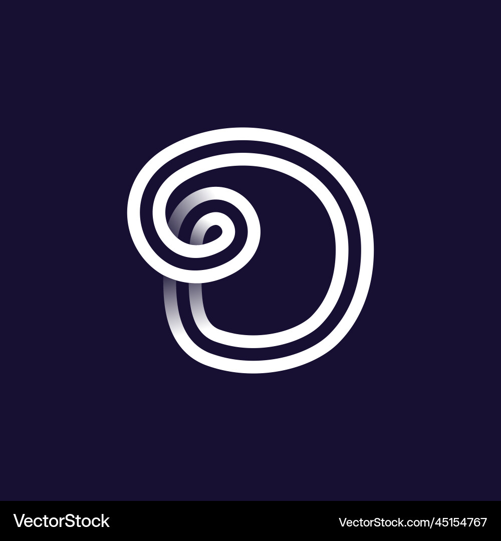 D letter logo made of two white parallel lines Vector Image