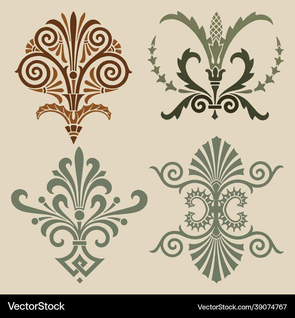 Greek ornamental element set Royalty Free Vector Image