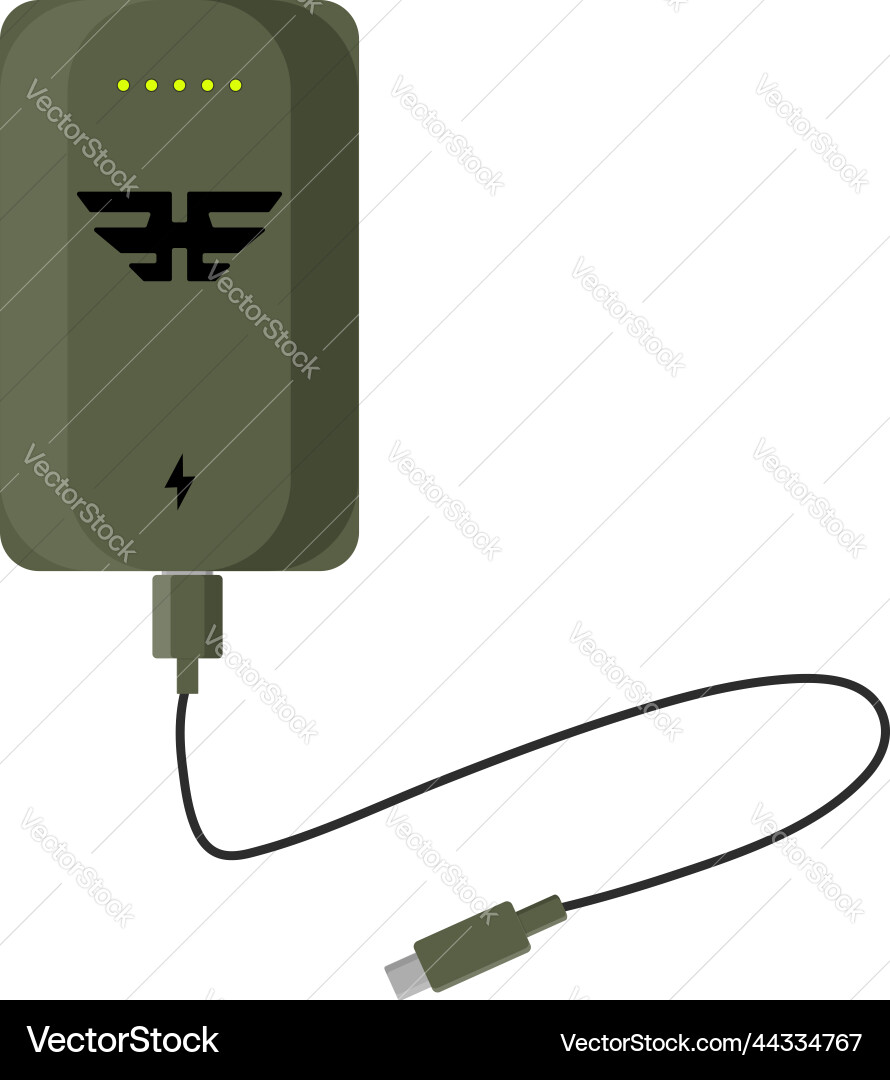 Green power bank on a white background Royalty Free Vector