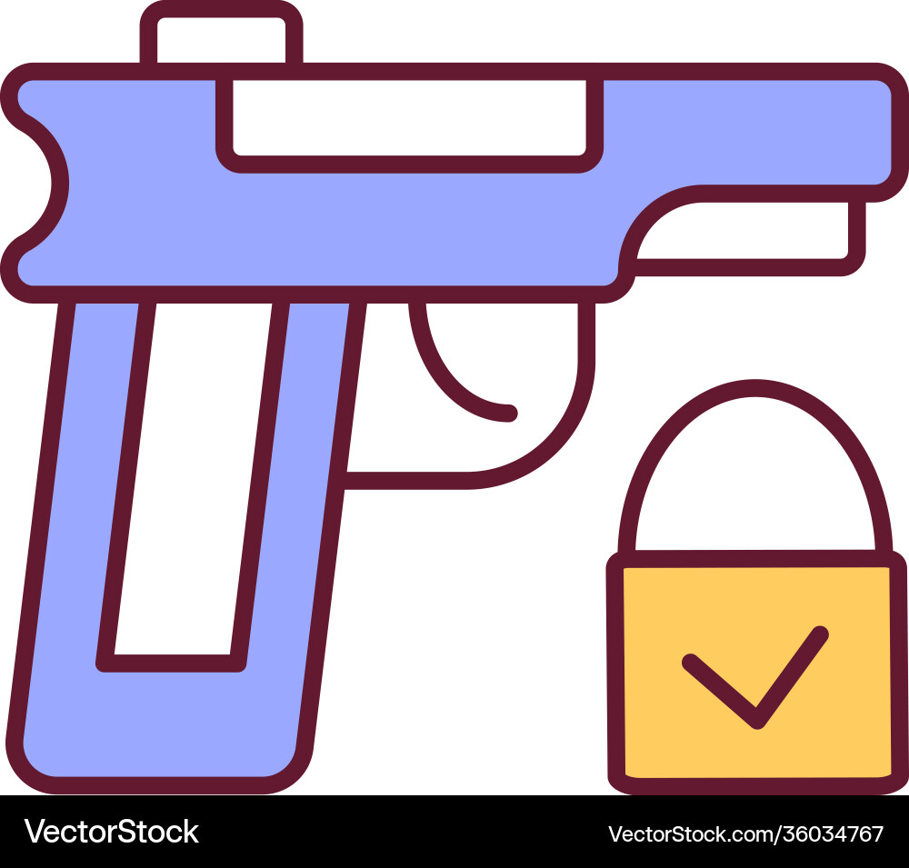 Gun rights rgb color icon Royalty Free Vector Image