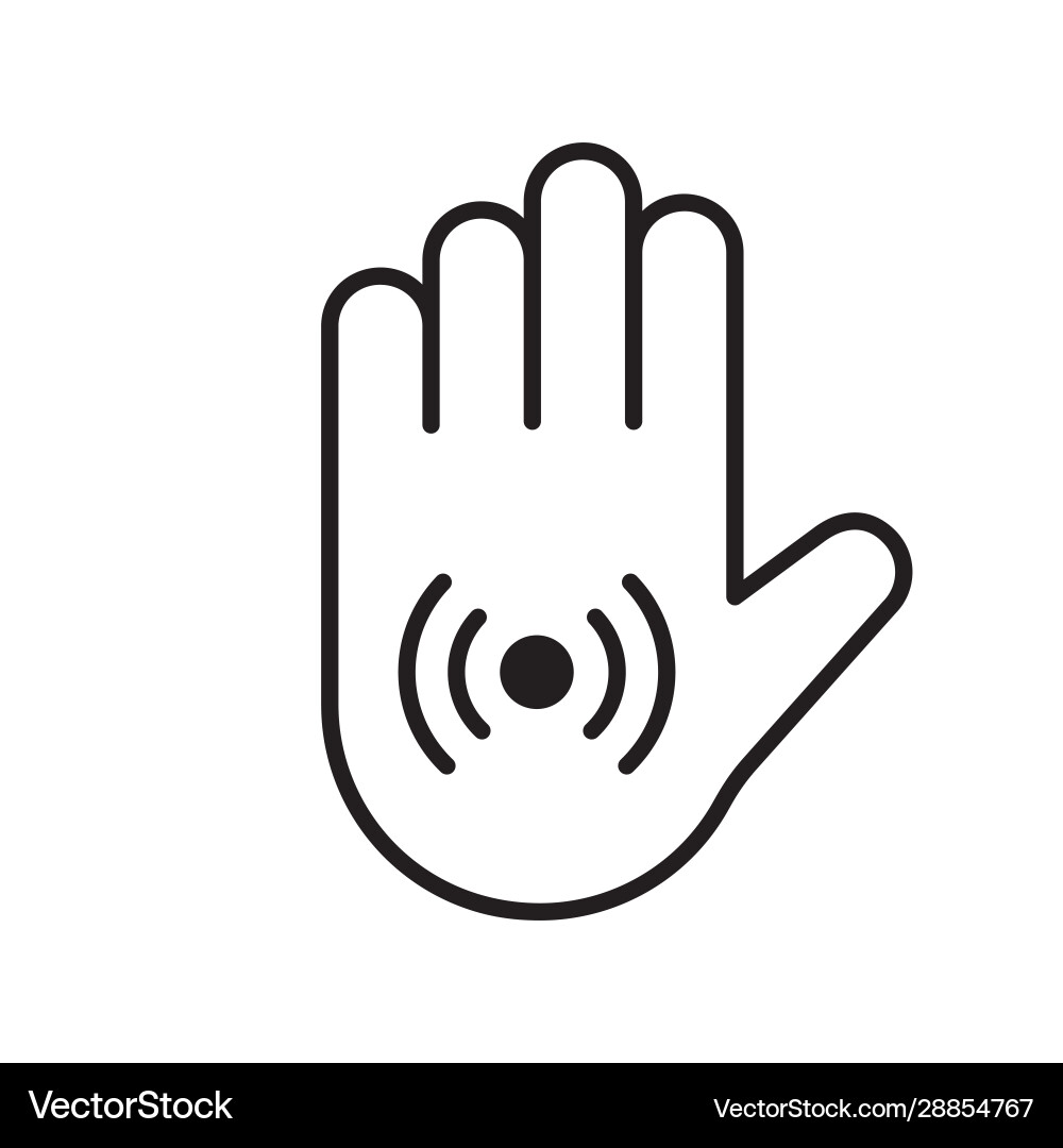 Human palm with rfid signal hand chip Royalty Free Vector