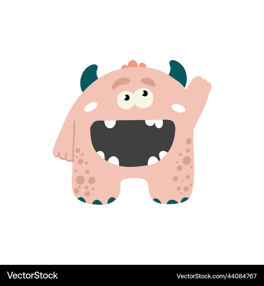 Monster print cartoon character design Royalty Free Vector