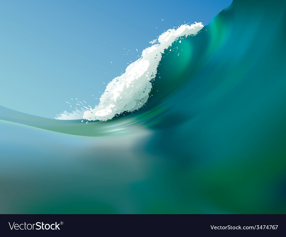 Ocean wave Royalty Free Vector Image - VectorStock