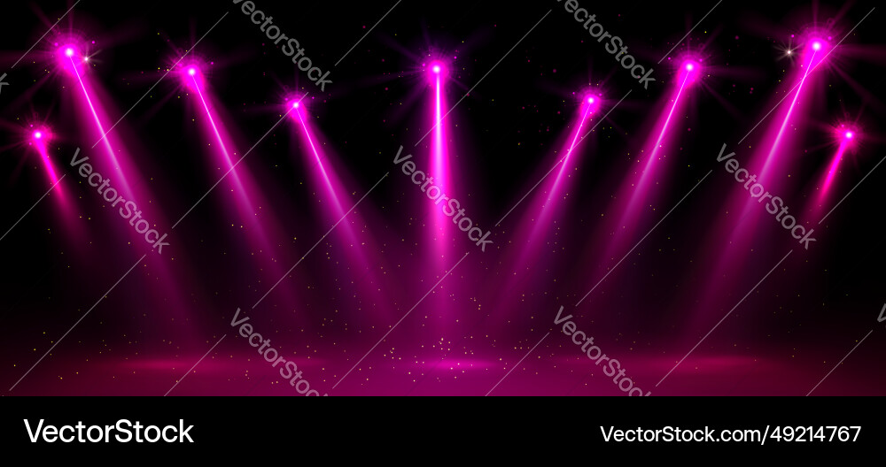 Pink spotlight party show stage background Vector Image
