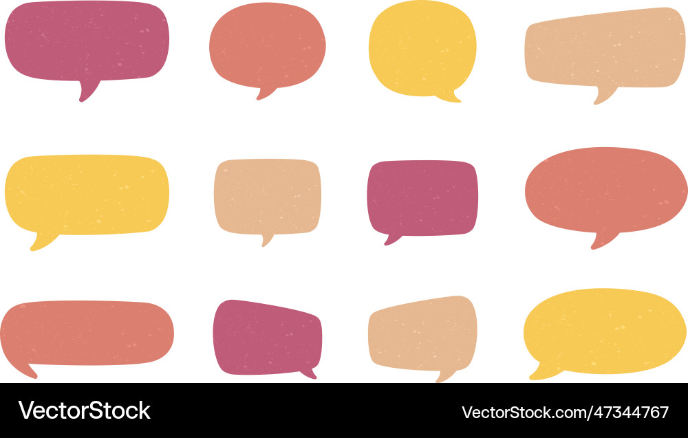 Set of vintage speech bubbles grunge texture text Vector Image