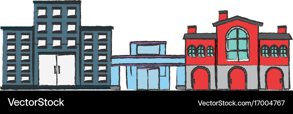 Street with buildings icon Royalty Free Vector Image