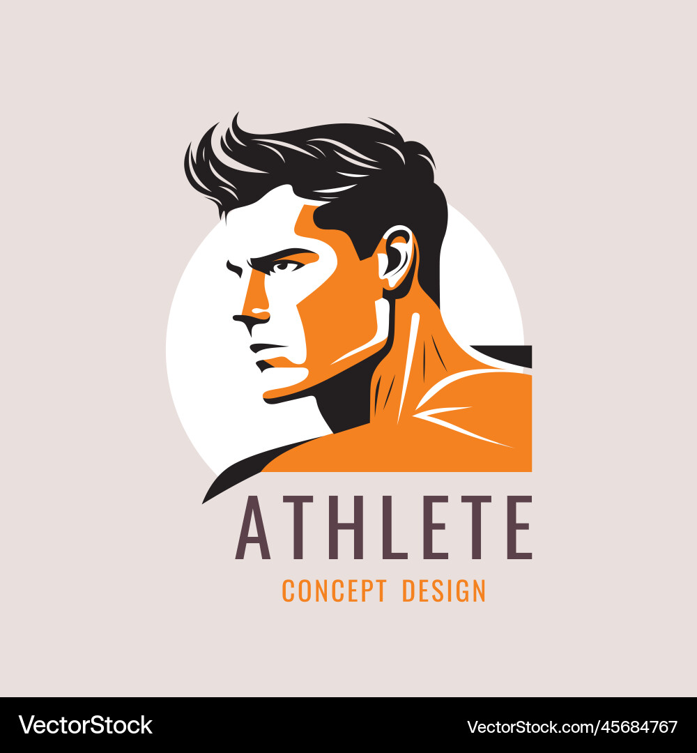 Strong Male Athlete Head Royalty Free Vector Image