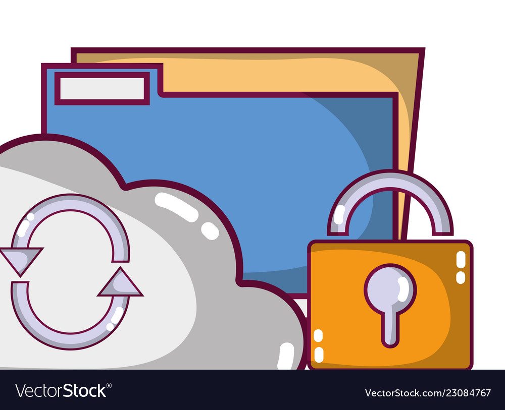 Technology computing security cartoon Royalty Free Vector