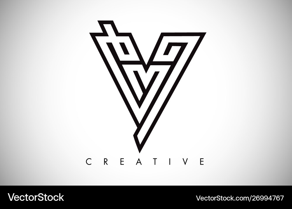 V logo letter creative letter logo icon design Vector Image